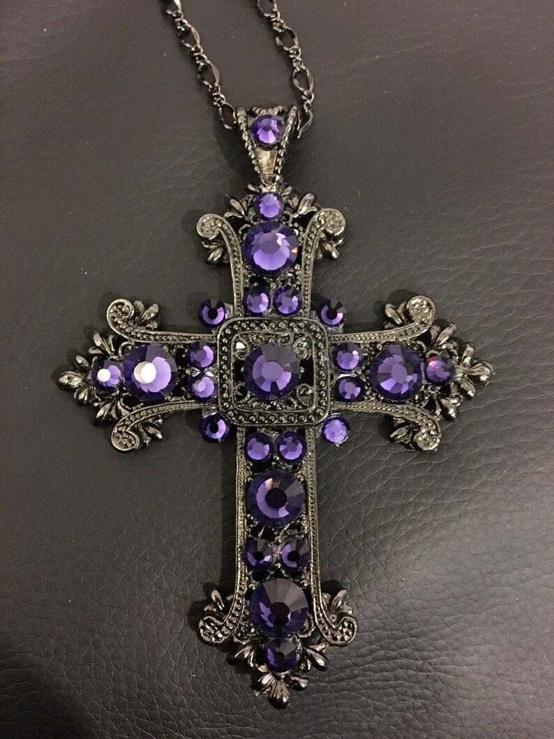 Purple velvet renaissance cross | Etsy