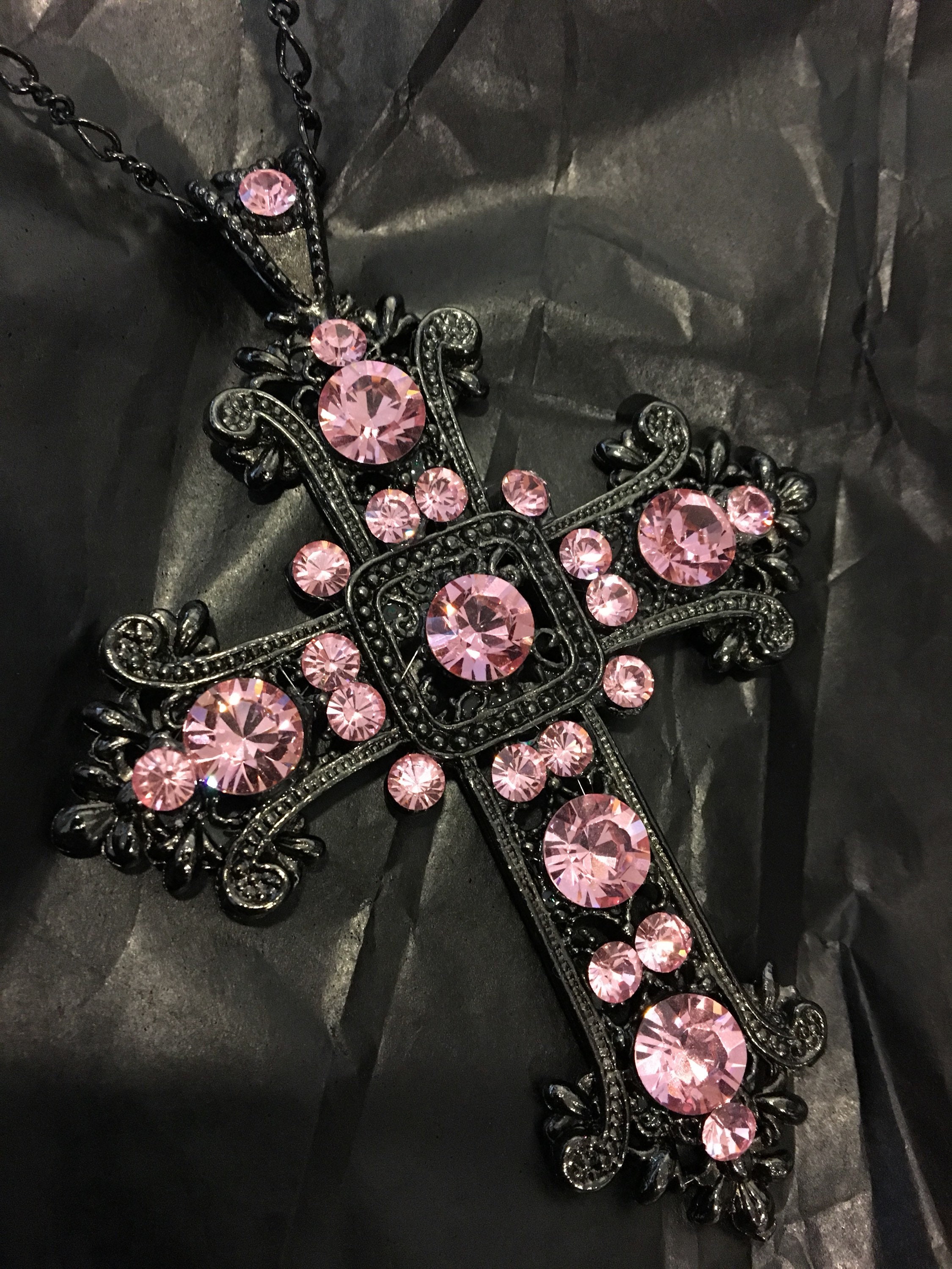 Pretty in pink Renaisance cross | Etsy