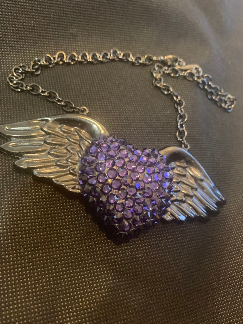 Purple Heart with wings | Etsy