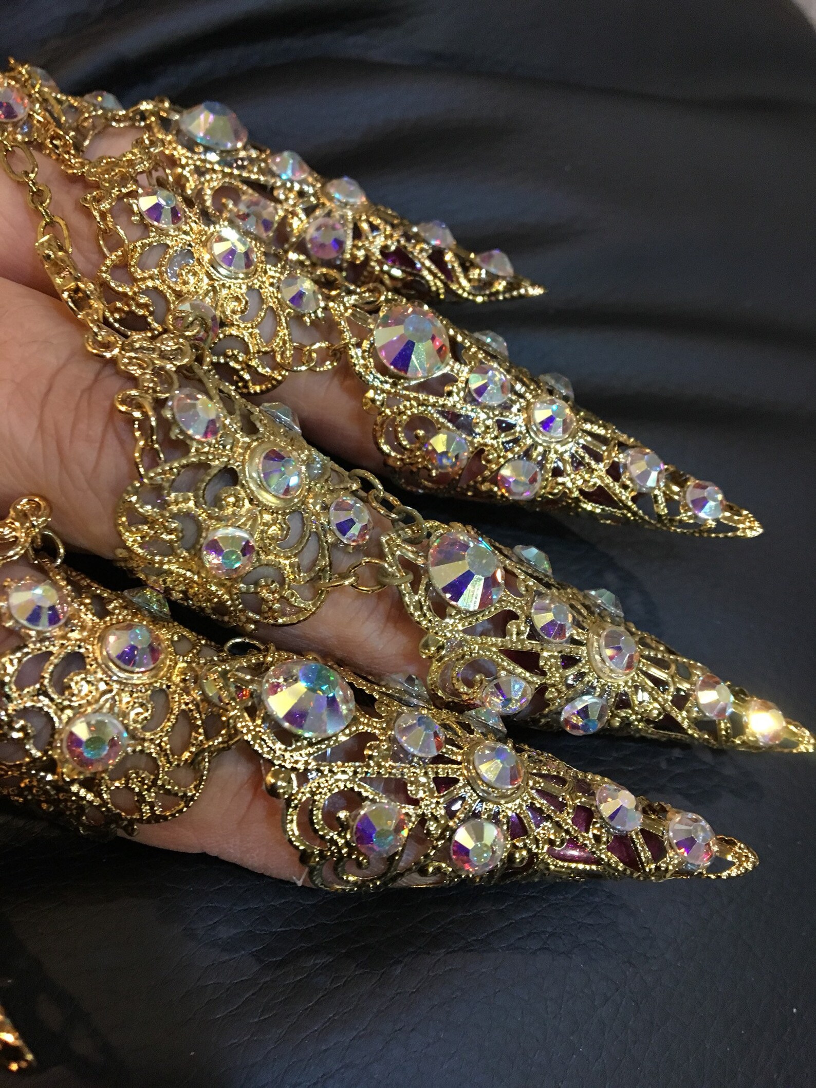 Gold Finger set of 2 Gloves | Etsy