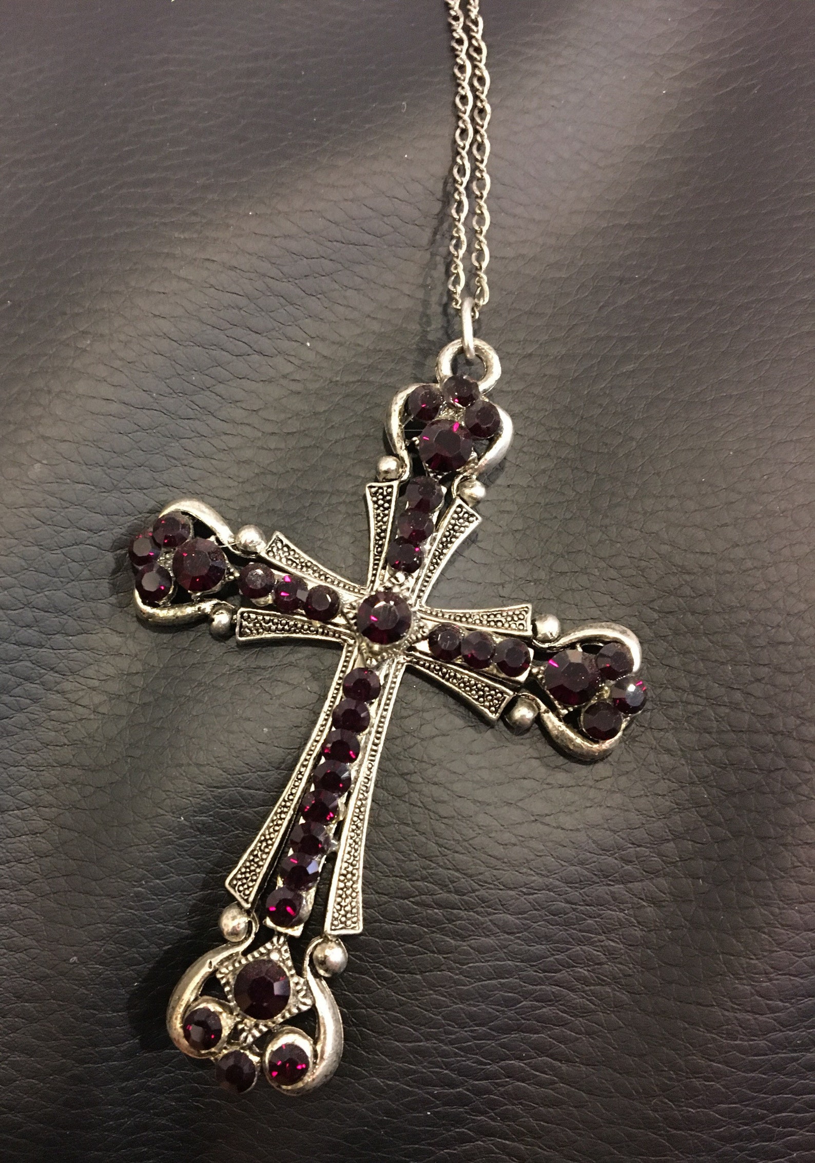 Black Cherry Red Cross Pendant - Etsy