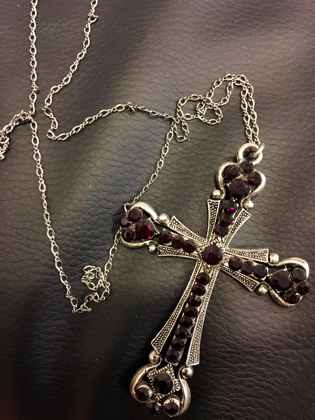 Black Cherry Red Cross Pendant - Etsy