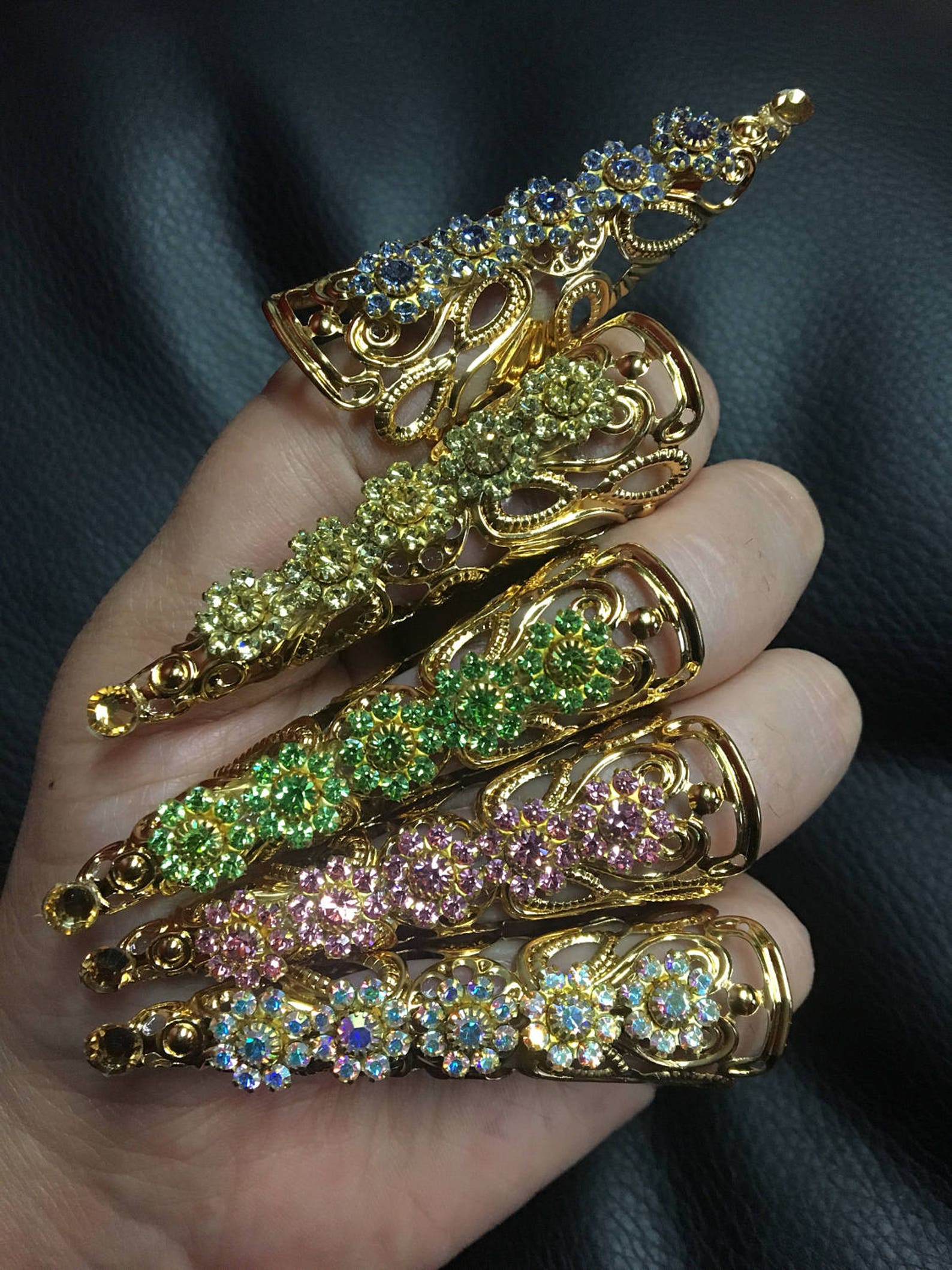 Light Multi Colored Cone Rings. Set of 5. - Etsy