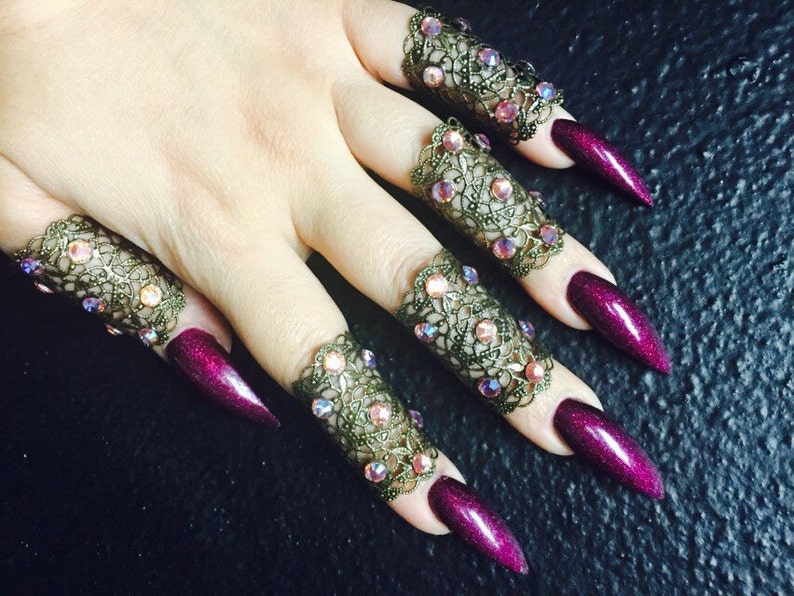 Flower Power Finger Cuffs, Set of 5 - Etsy