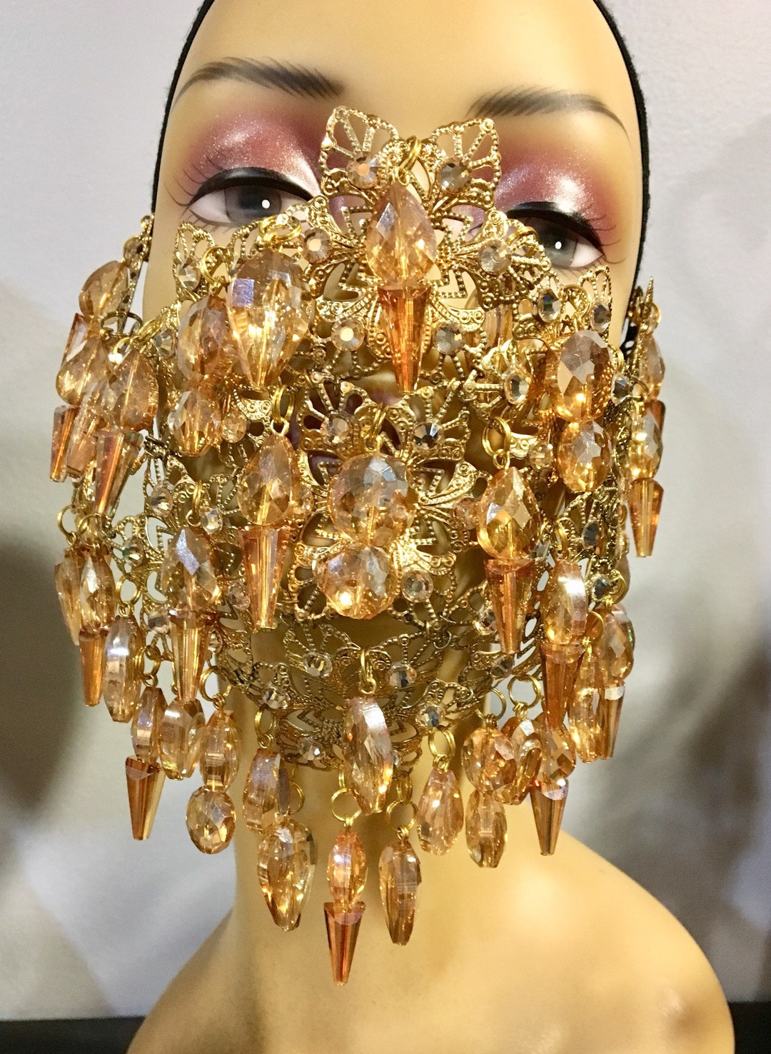 Golden Crystal Mask - Etsy