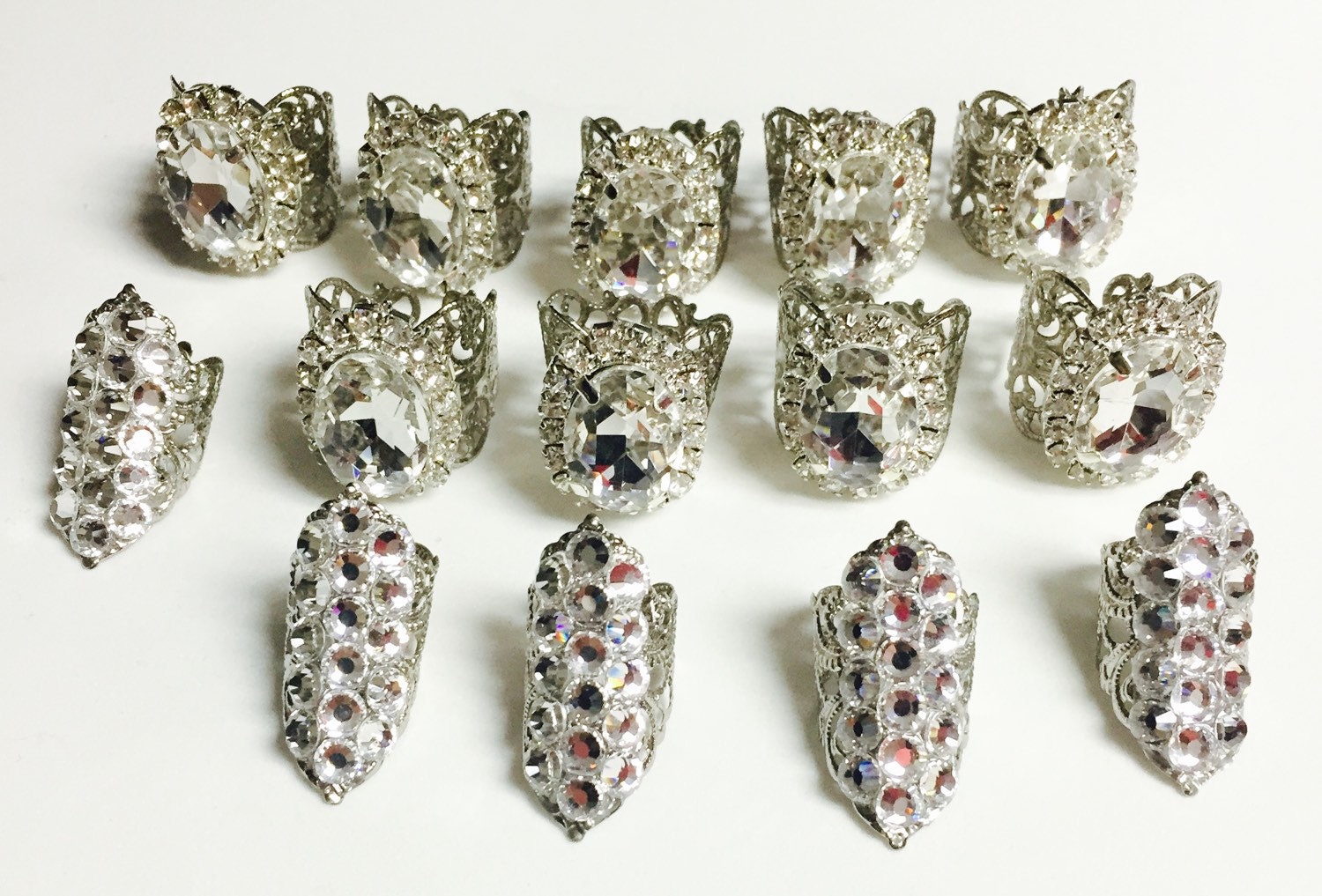 Crystal Henna Adjustable Rings With Tips. | Etsy