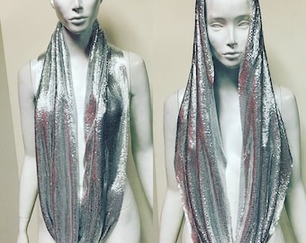 Metal Mesh Infinity Scarf in Gold | Etsy