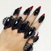 Jet Black Ice Crystal Ring Set - Etsy