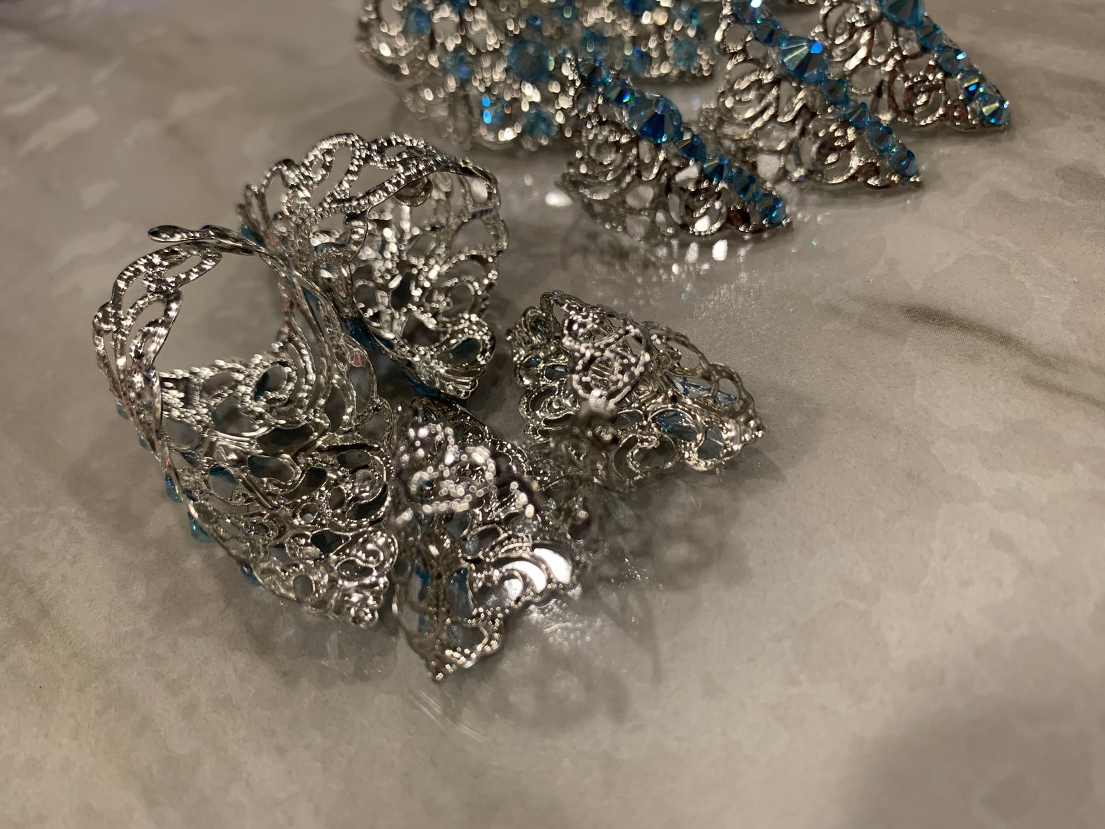 Iridescent Baby Blue Ring Set of 10 - Etsy