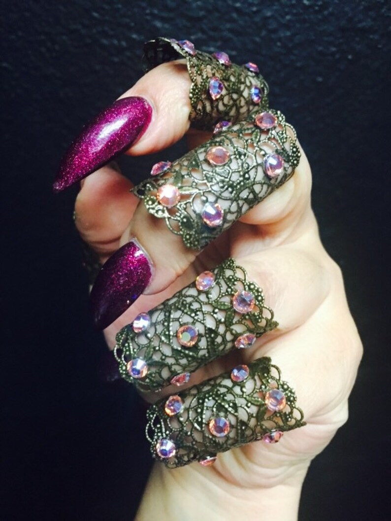 Flower Power Finger Cuffs, Set of 5 - Etsy