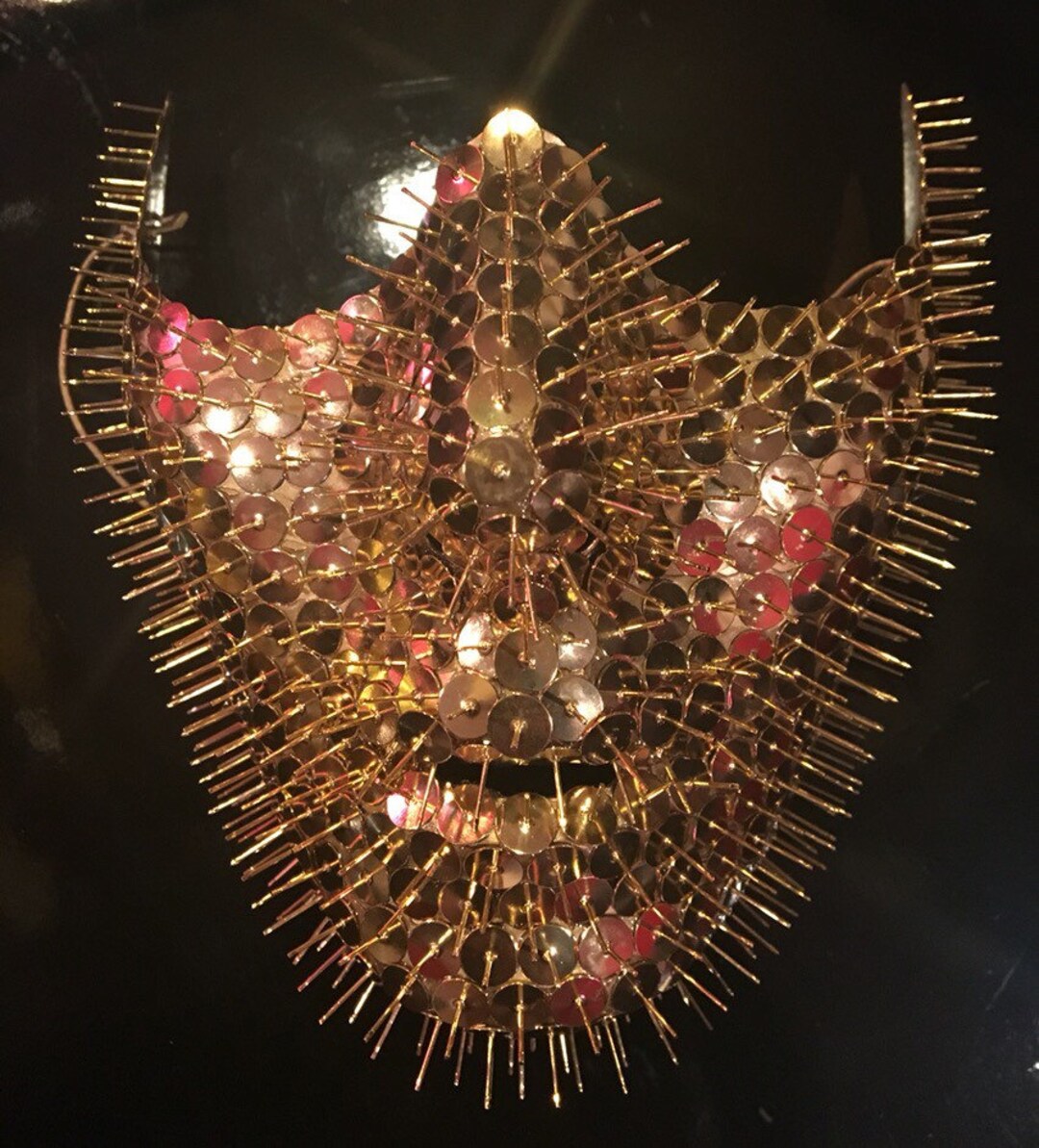 Couture Spiked Gold Mask Hand Made - Etsy