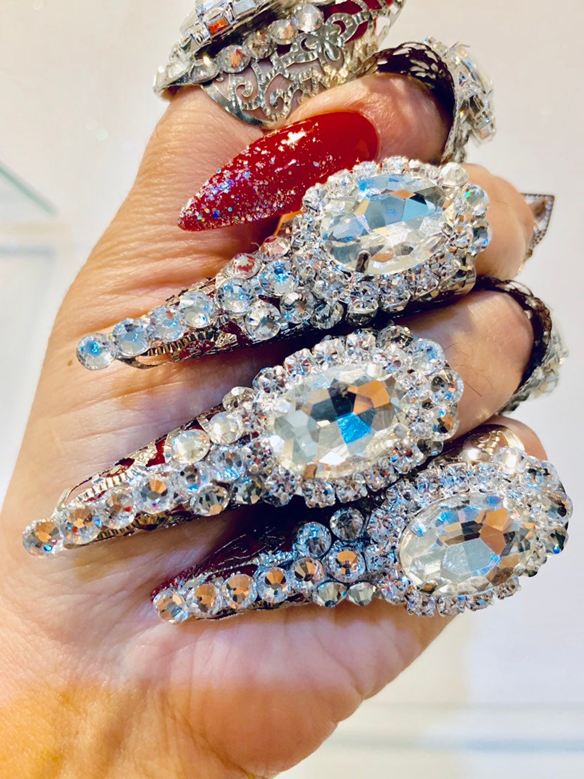 Dimonique ring set 7 adjustable rings | Etsy