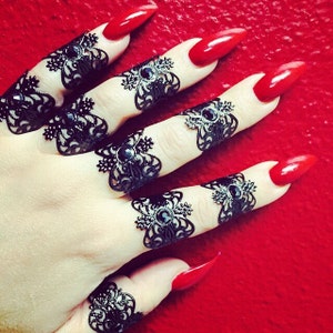 Henna Tattoo Rings. Set of 9 - Etsy