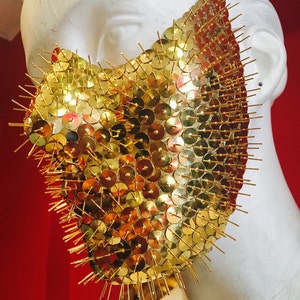 Couture Spiked Gold Mask Hand Made - Etsy