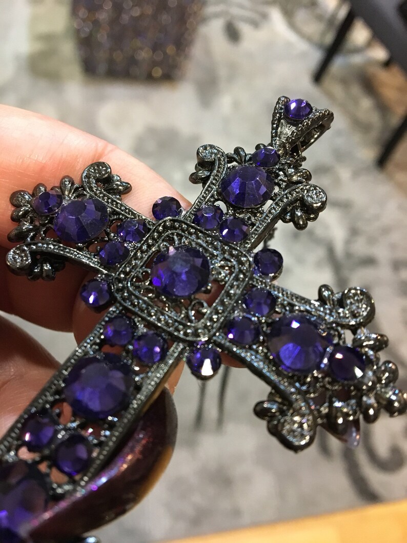 Purple velvet renaissance cross | Etsy