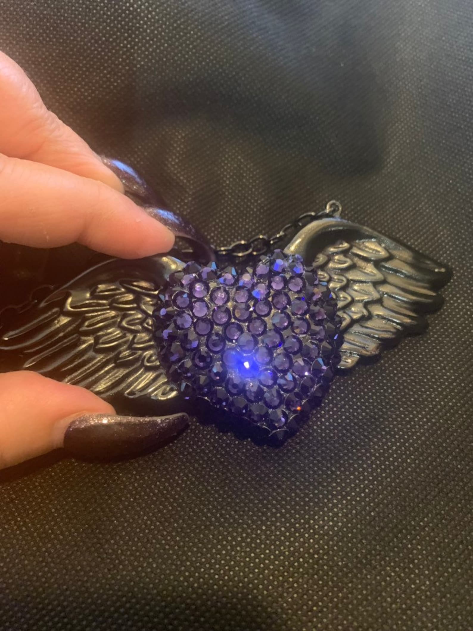 Purple Heart with wings | Etsy