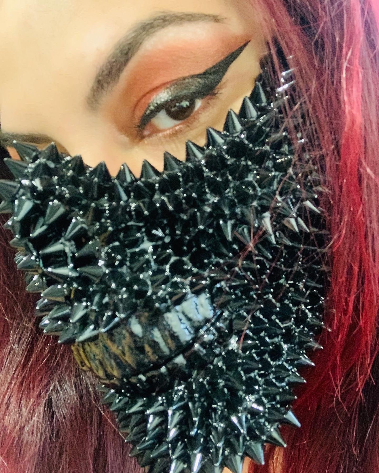 Spiked Black Mask - Etsy