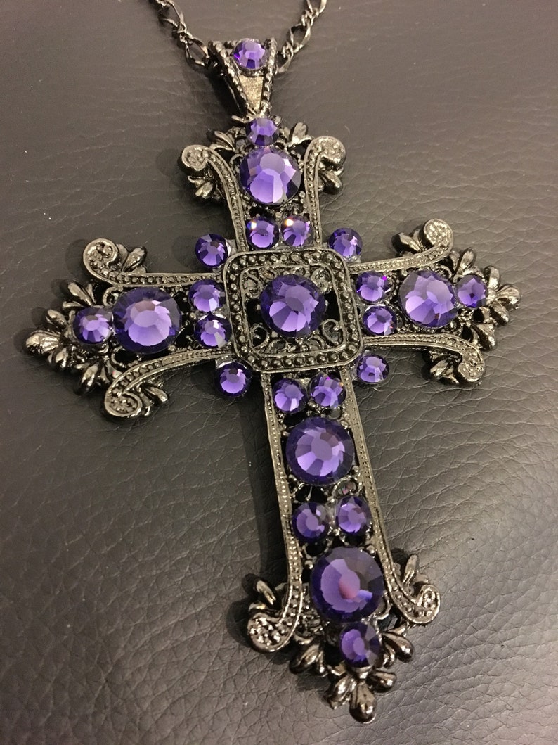 Purple velvet renaissance cross | Etsy