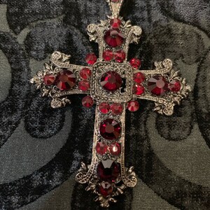 Pomegranate Red Renaissance Cross Pendant - Etsy