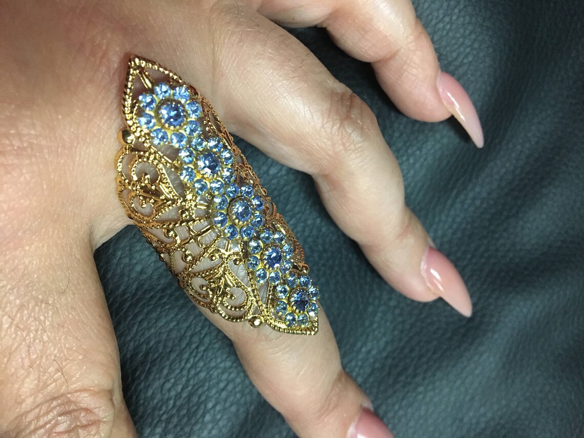 Baby Blue Full Finger Ring Set - Etsy