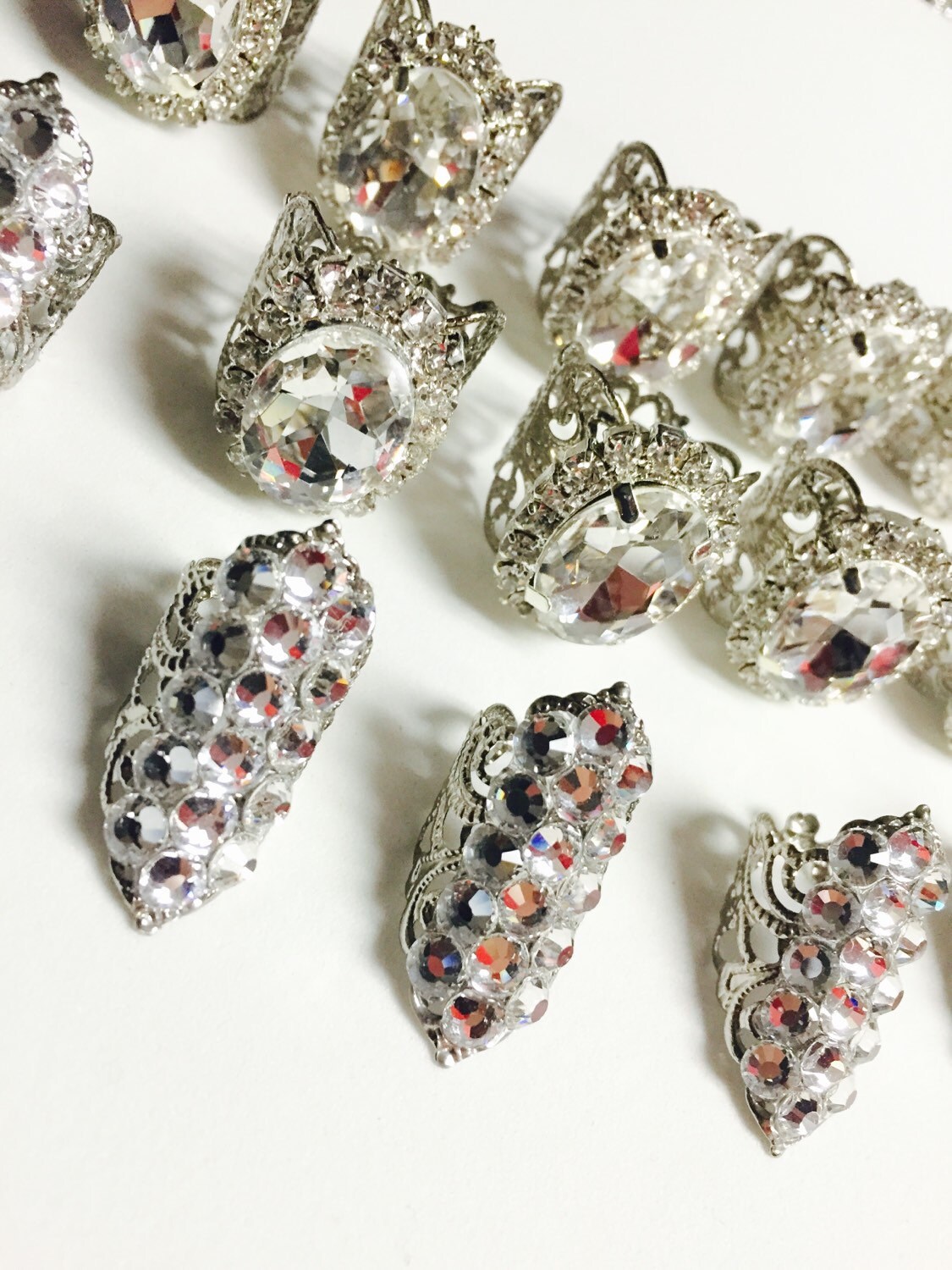 Crystal Henna Adjustable Rings With Tips. | Etsy