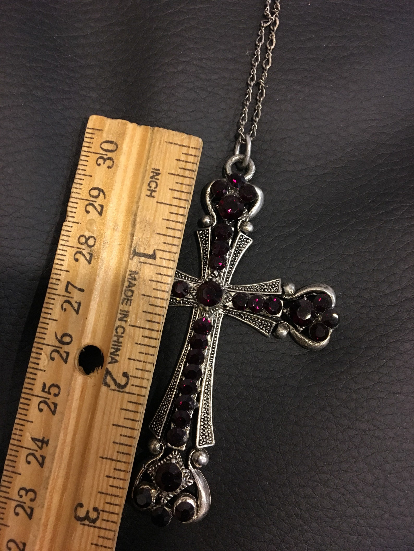 Black Cherry Red Cross Pendant - Etsy