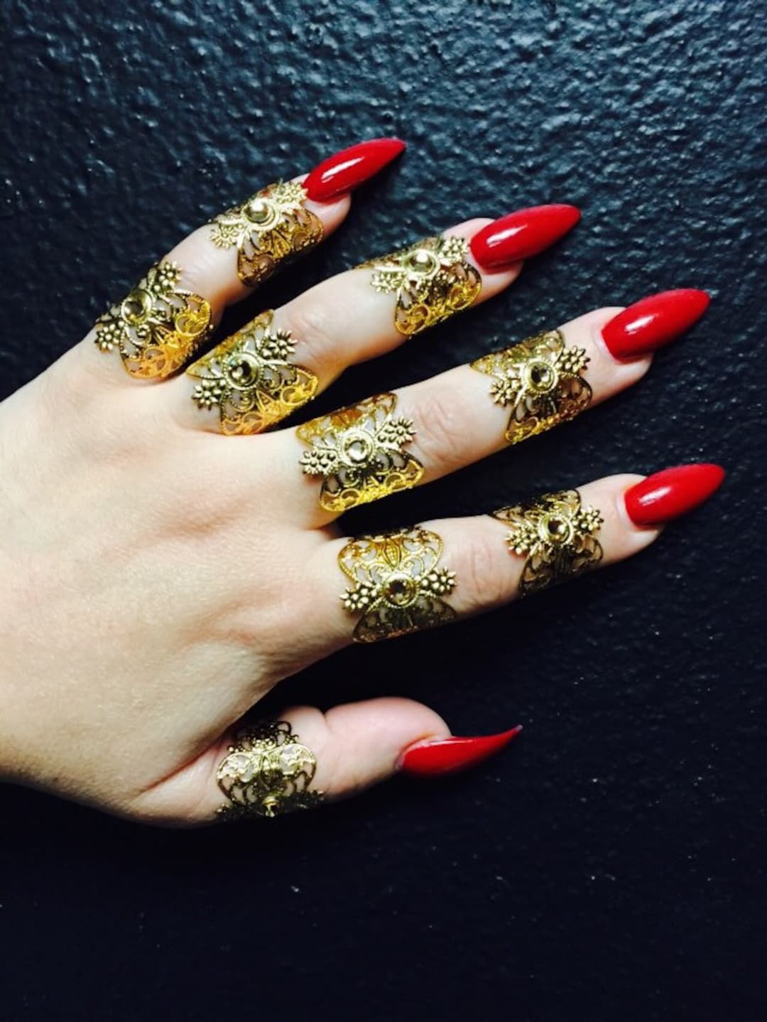 Henna Tattoo Adjustable Rings. Set of 9. - Etsy