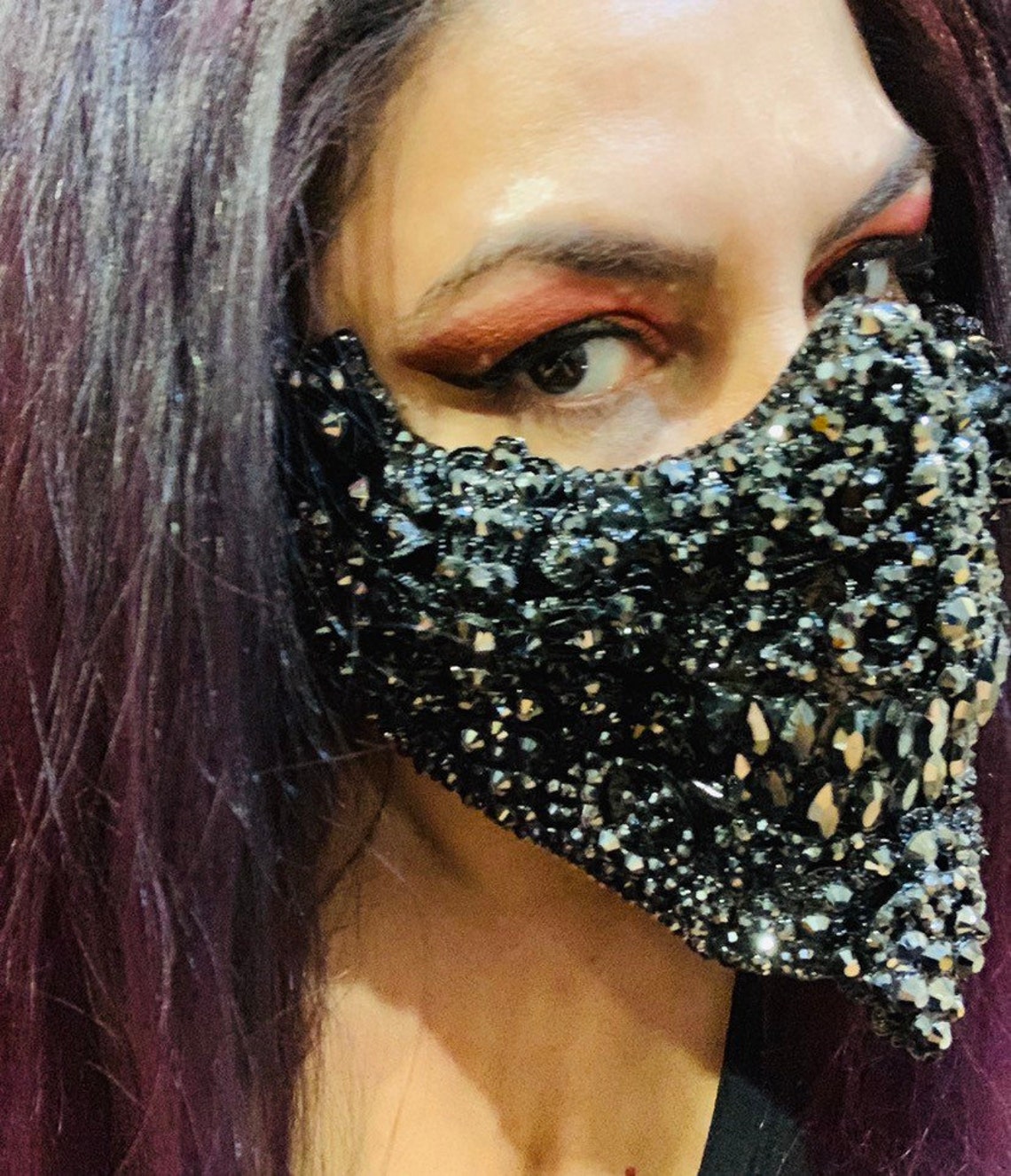 Black Half Skull Mask - Etsy