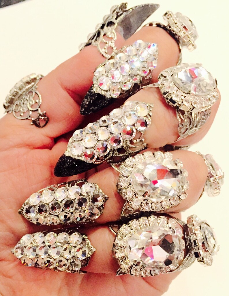 Crystal Henna Adjustable Rings With Tips. - Etsy