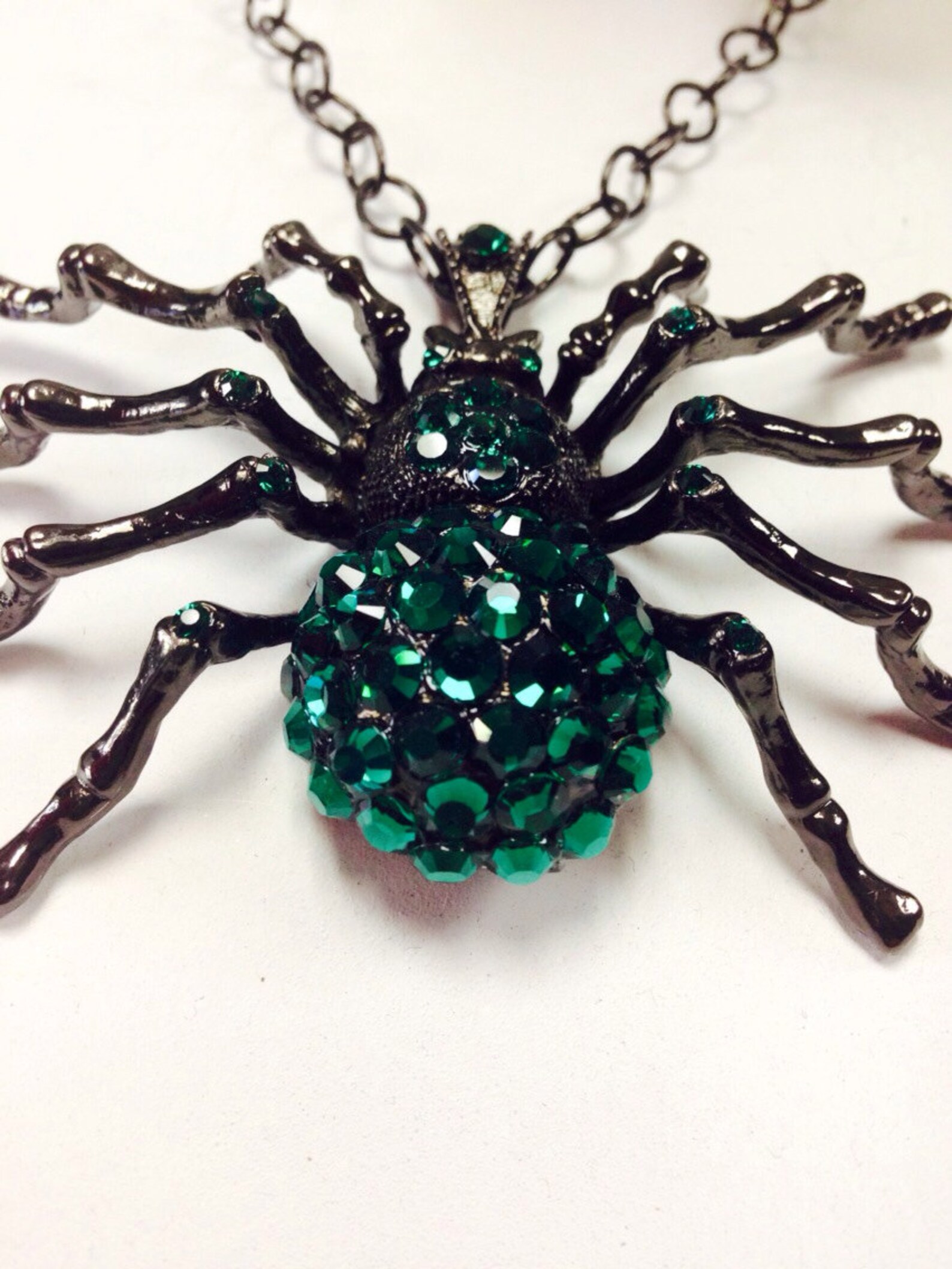Emerald Spider Pendant. - Etsy