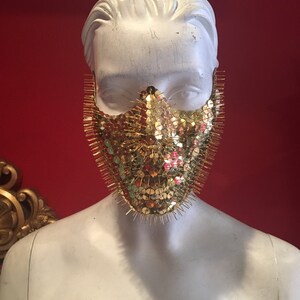 Couture Spiked Gold Mask Hand Made - Etsy