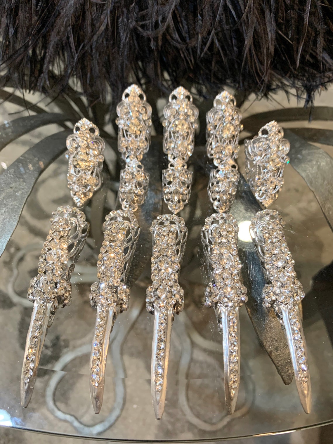 Crystal claw set. 1 hand. Set of 13 | Etsy