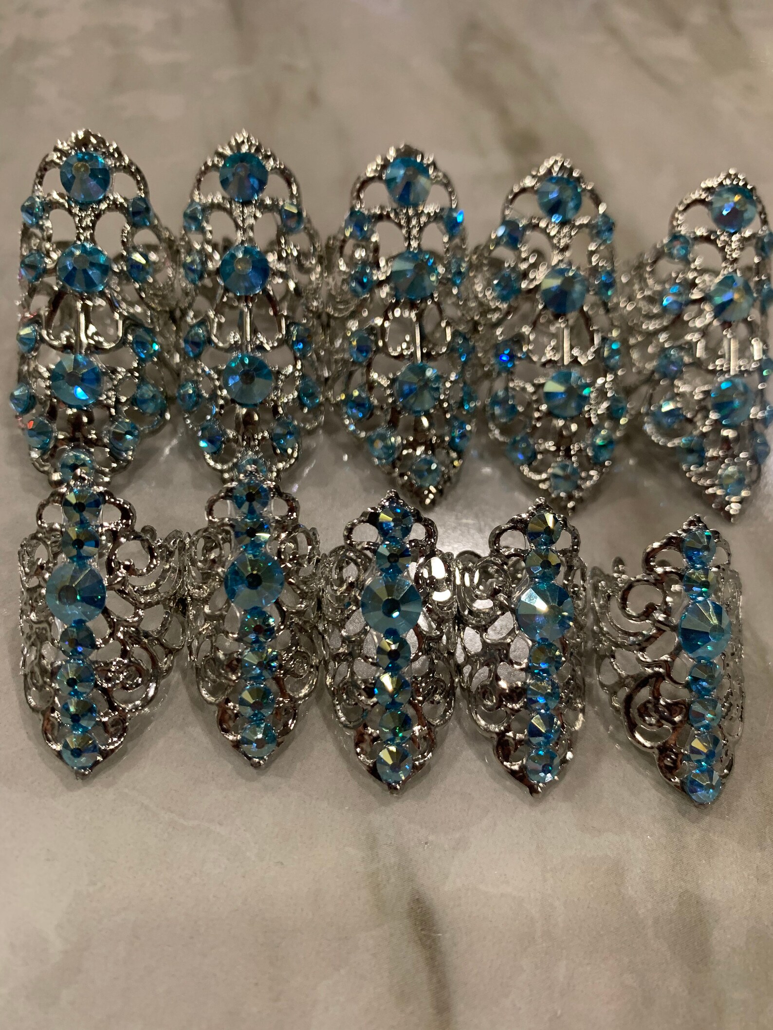 Iridescent Baby Blue Ring Set of 10 - Etsy