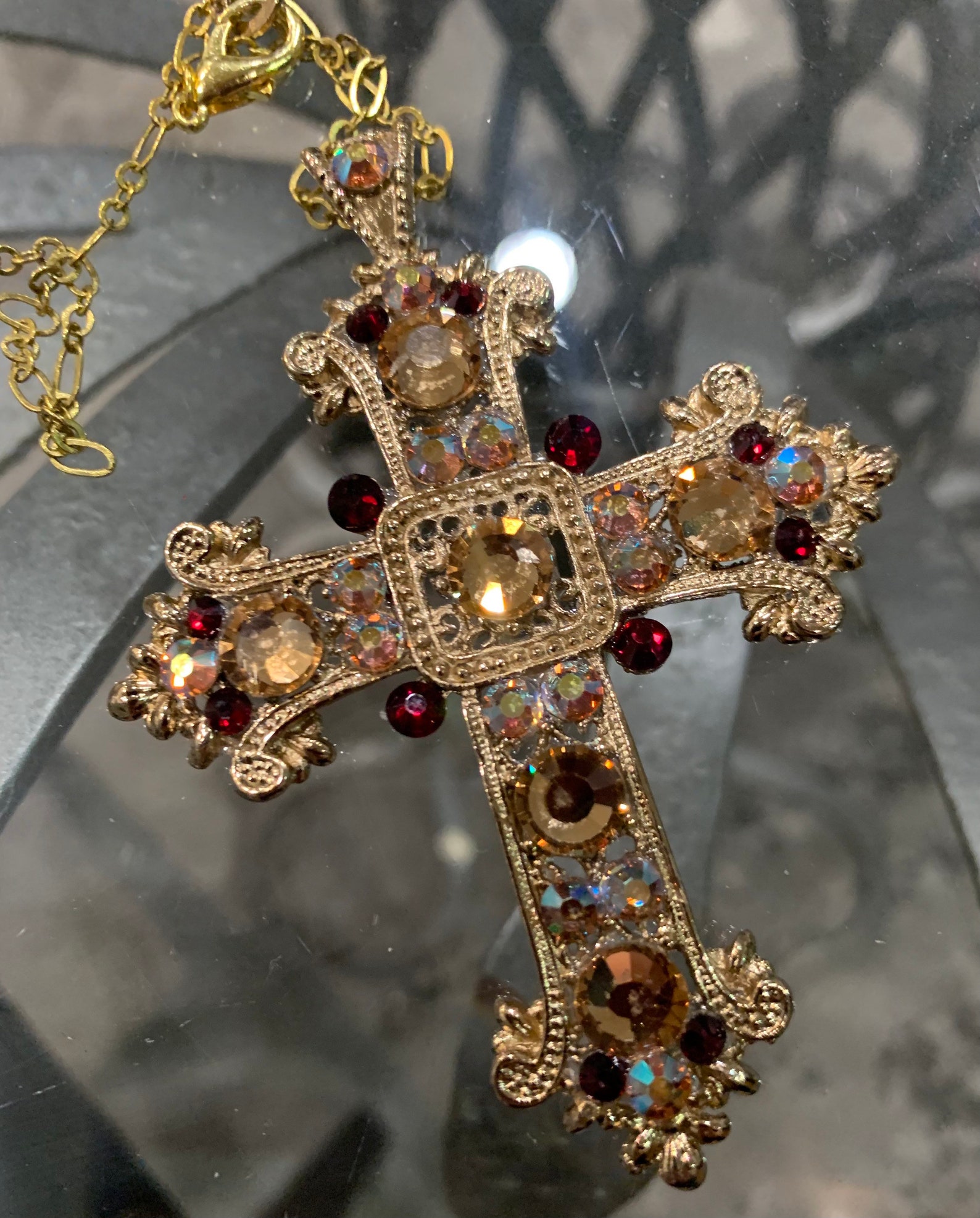 Multi Colored Renaissance Cross Pendant - Etsy