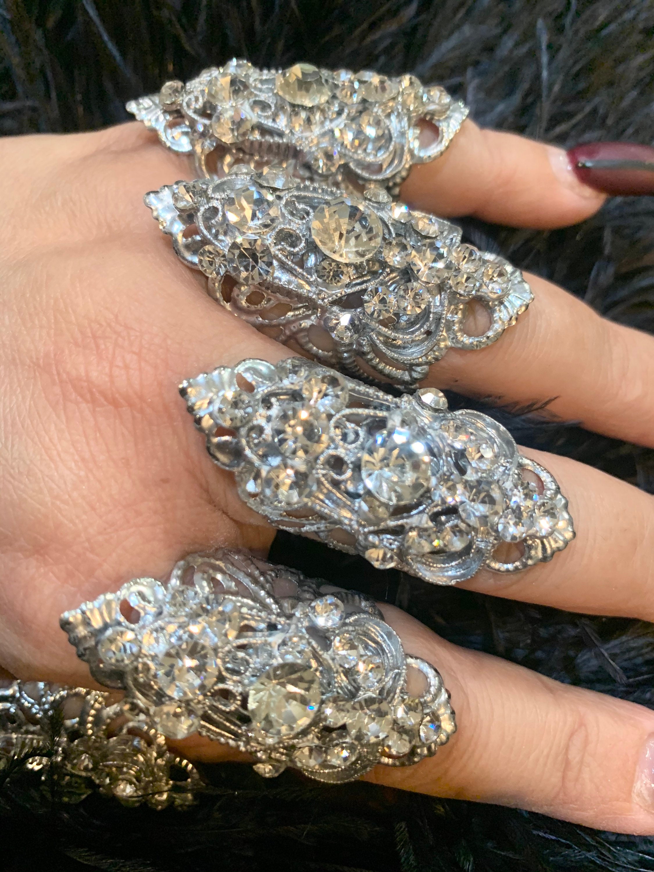 Crystal Dream Knuckle Rings. Set of 5. - Etsy