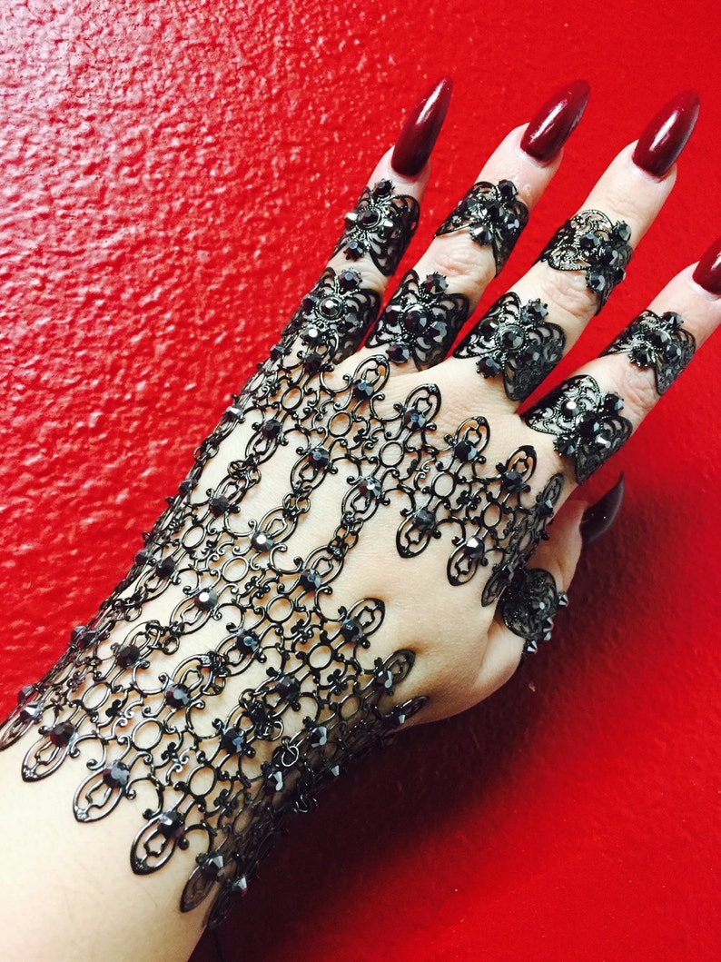 Henna Tattoo Glove and Rings - Etsy