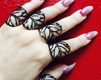 Gold Henna Leaf Tattoo Rings. Set of 5 | Etsy