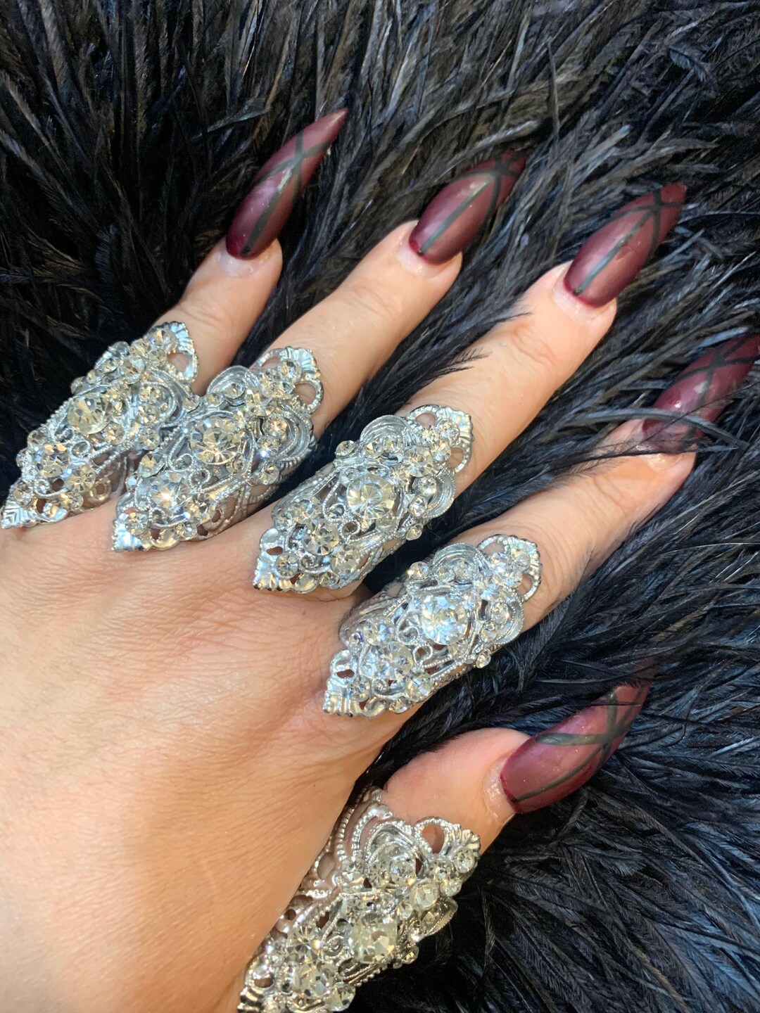 Crystal Dream Knuckle Rings. Set of 5. - Etsy