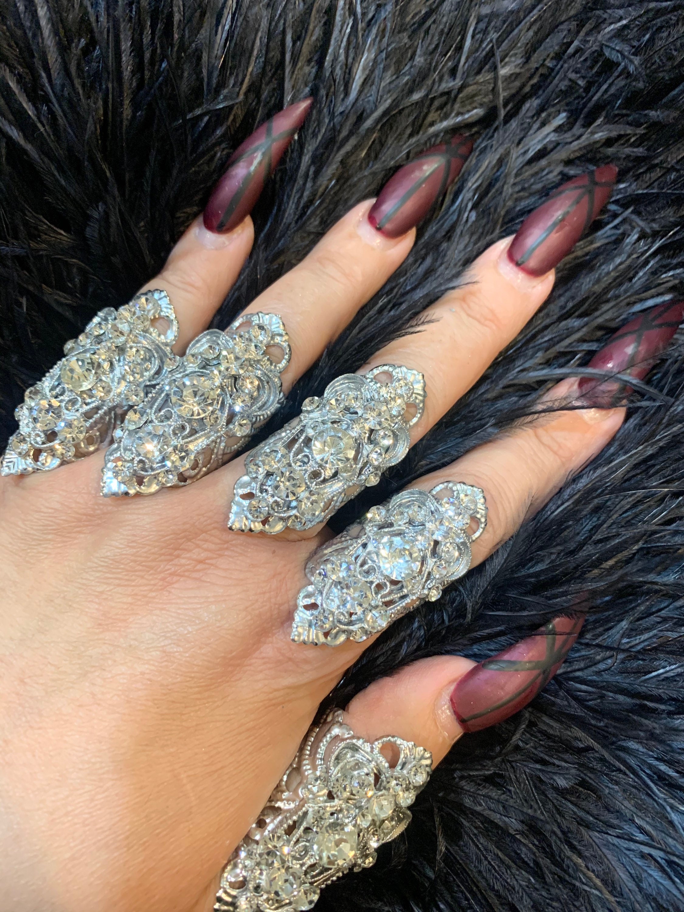 Crystal dream knuckle rings. Set of 5. | Etsy