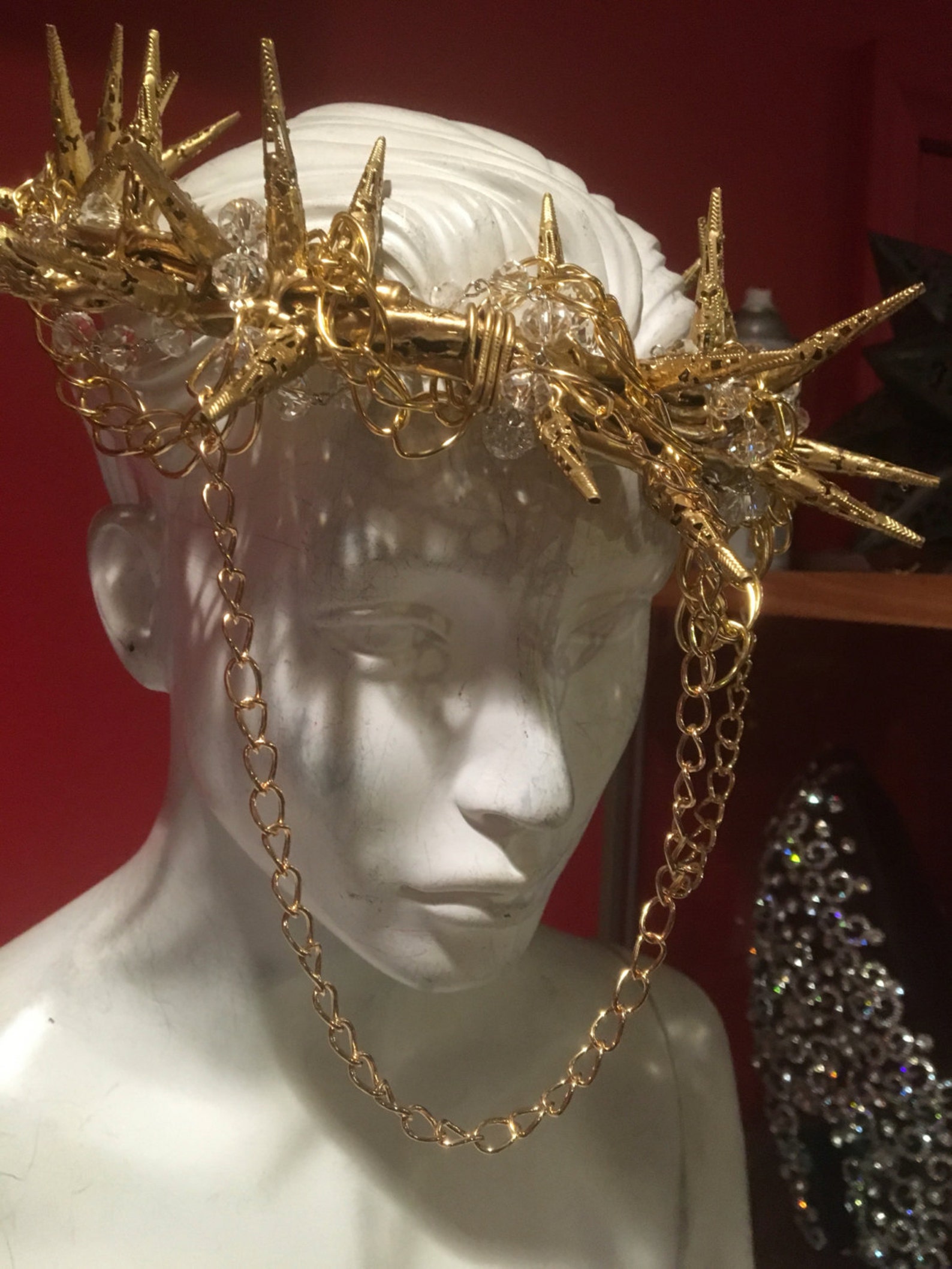 Crystal/chain Thorn Crown - Etsy