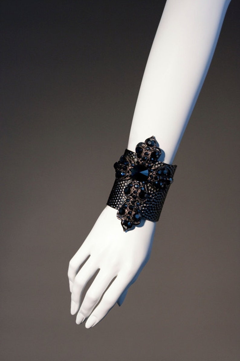 Black Medieval Styled Cross Cuff CWX - Etsy