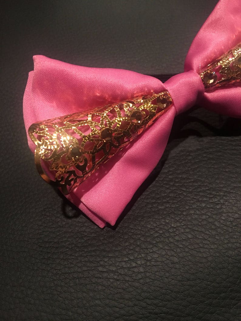 Pink Satin Bow Tie - Etsy