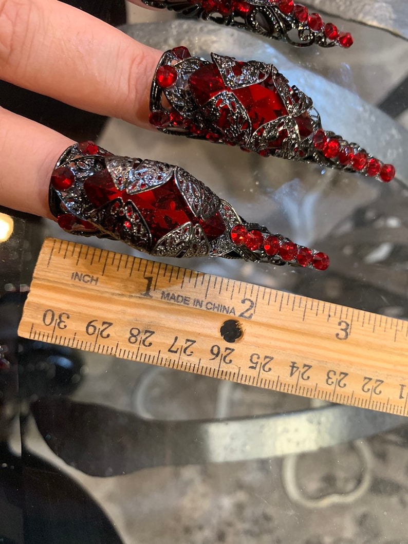 Red and black cone rings. Set of 5 | Etsy