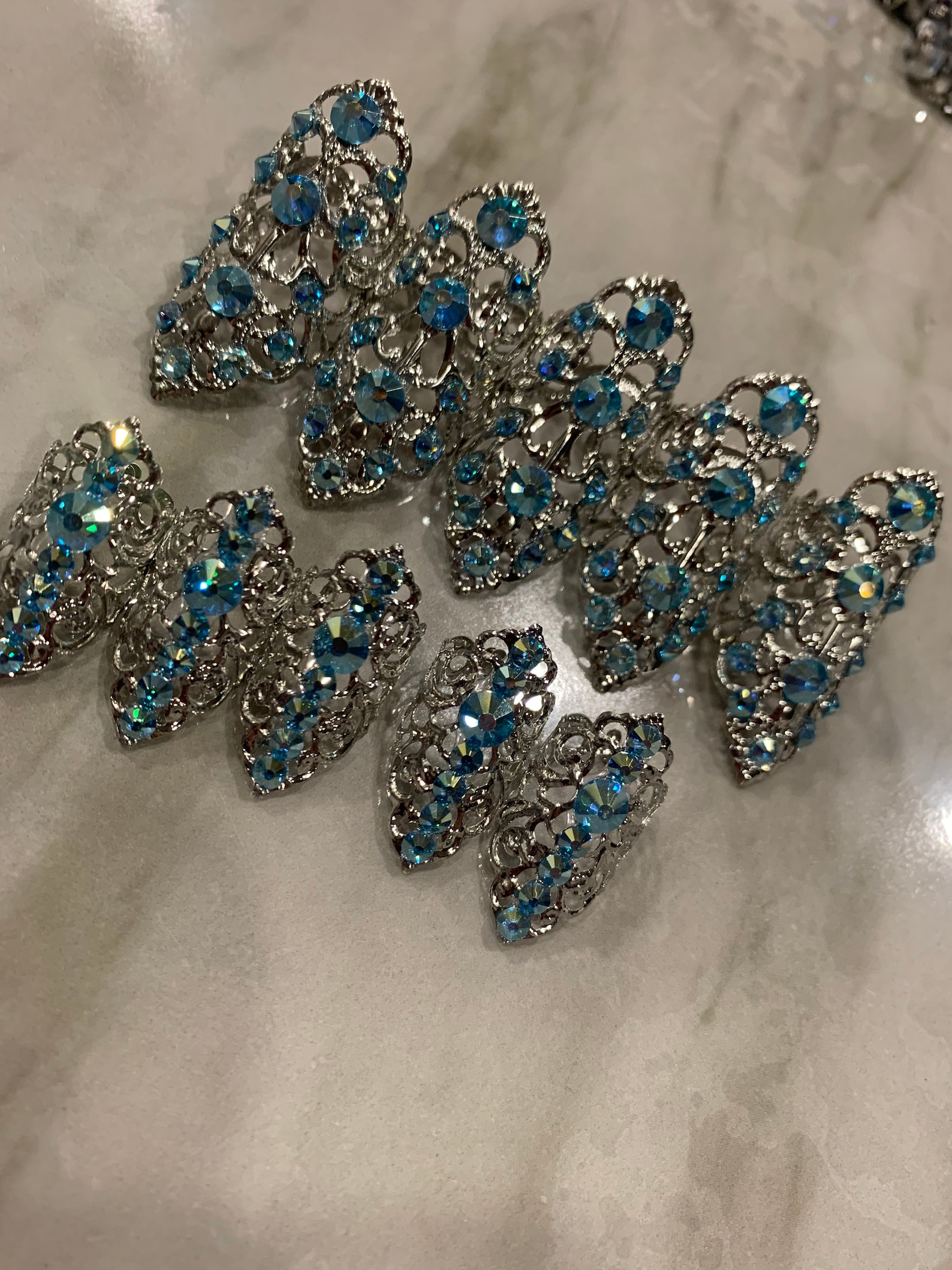 Iridescent Baby Blue Ring Set of 10 - Etsy