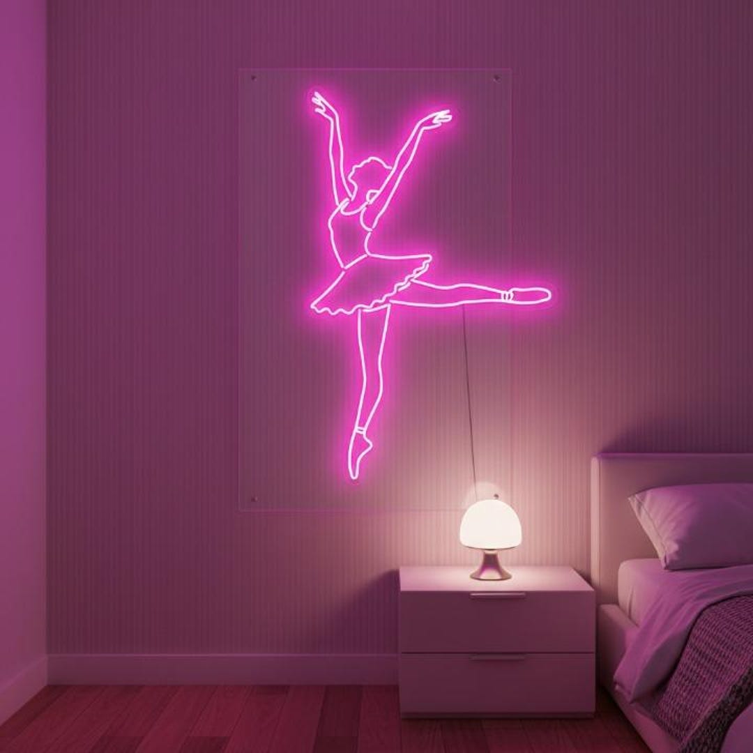 Ballerina Neon Sign, Ballet Dancer LED Light, Dance Studio Wall Decor ...