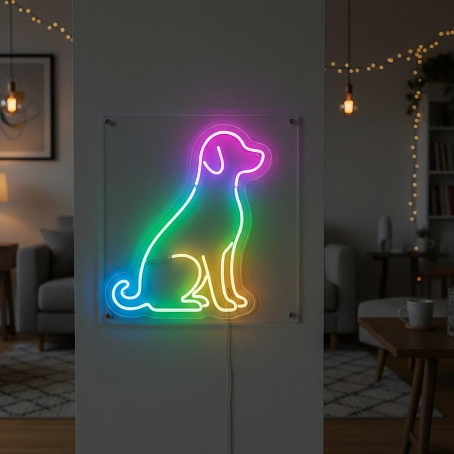 Dog Neon Sign, Puppy LED Light, Custom Pet Portrait Art, Animal Lover ...