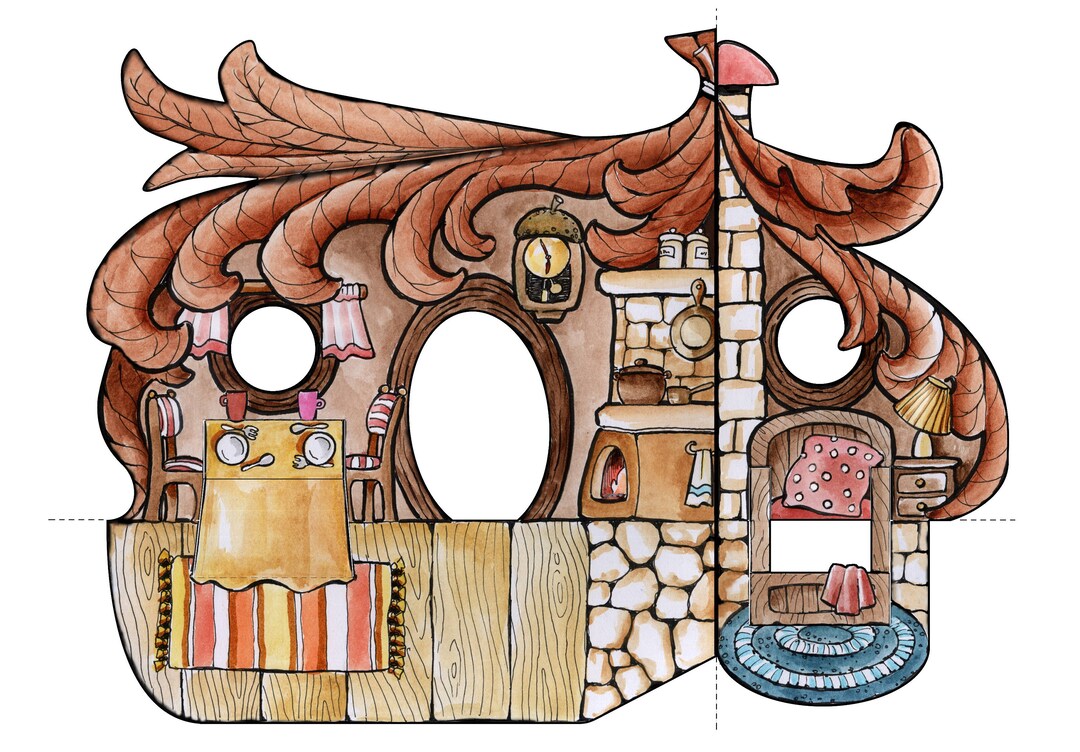 DIY Pop-up Paper Dwarf House - Etsy