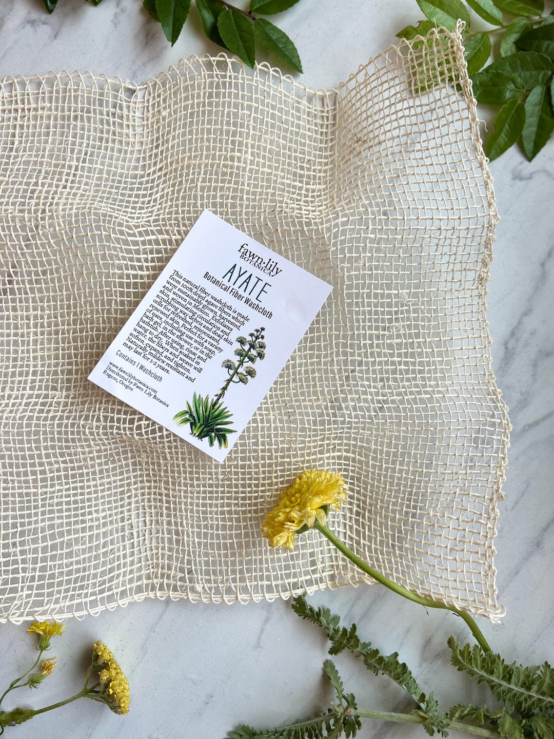 Ayate Natural Agave Botanical Fiber Washcloth - Natural Sustainable ...