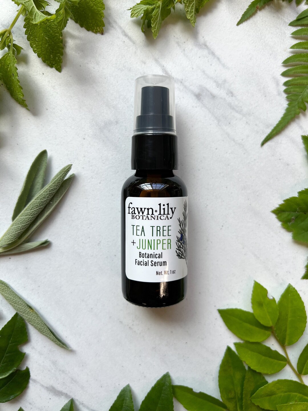 Tea Tree & Juniper Botanical Facial Oil Serum - Plant Based, Vegan ...