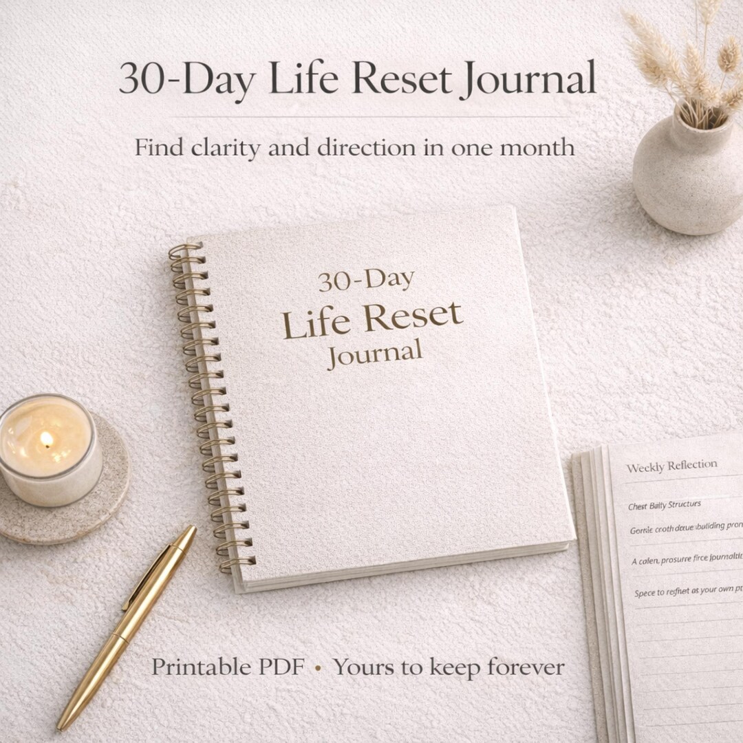 30-day Life Reset Journal | Guided Daily Reflection, Weekly Check-ins ...